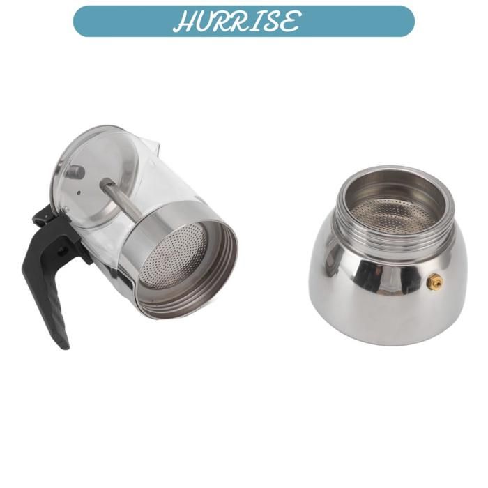 Sonew Pot Moka Glass Moka Pot Stainless Steel Heat Resistant Italian ...