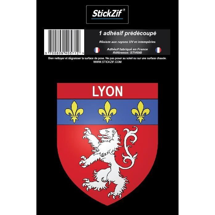 STICKZIF 1 Adhésif Blason Lyon STV69B - Cdiscount Auto