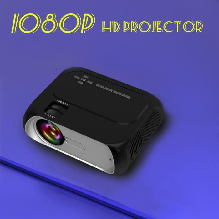 Projecteur HD 1080P 200ANSI Accueil Vidéoprojecteur Prise casque ...