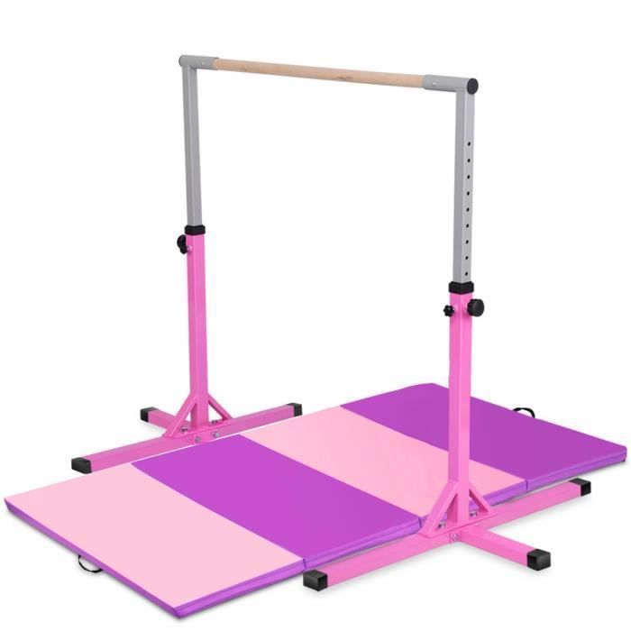 COSTWAY Barre d'Entraînement de Gymnastique avec Tapis Pliable 240 x ...