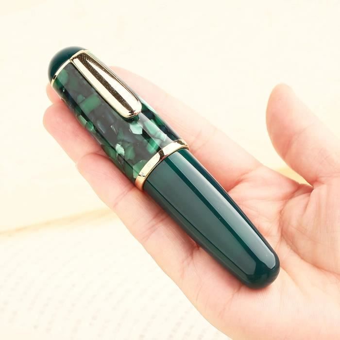 Majohn Q1 Stylo Plume Fine Plume Vert Acrylique, Petit Gros Homme ...