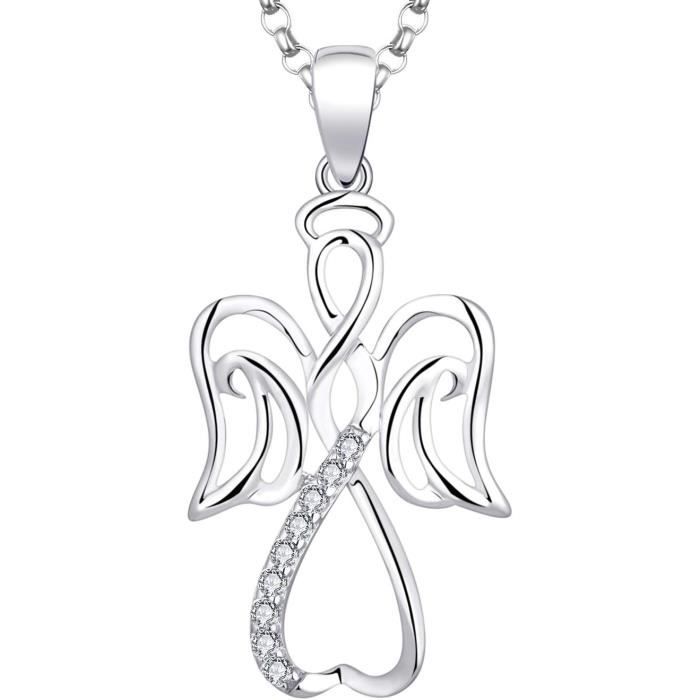 Jo Wisdom Collier Ailes D'Ange Gardien Argent 925-1000 Femme, Pendentif ...