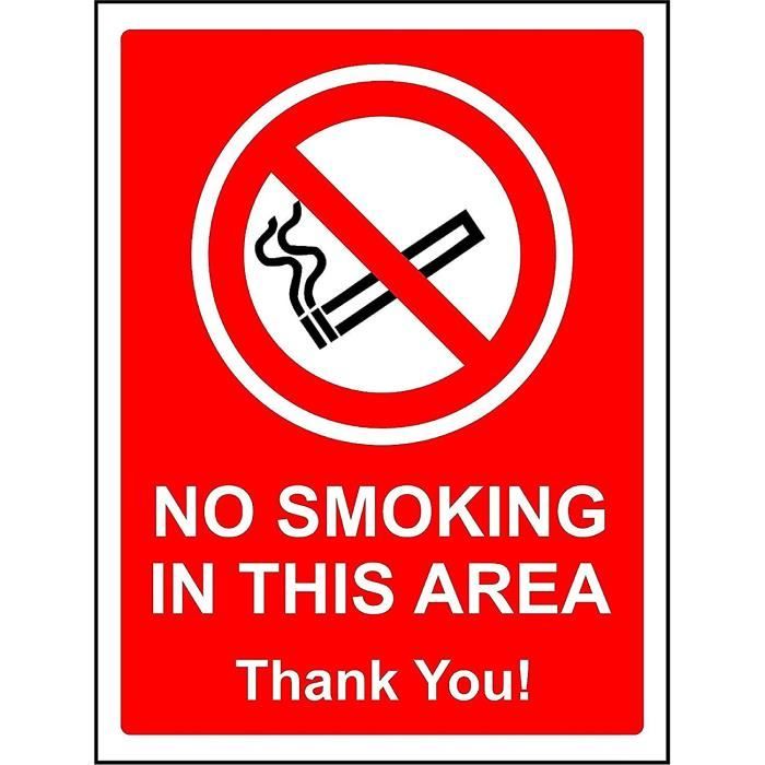 Interdiction de fumer dans cette Zone de sécurité en aluminium – 3 mm ...