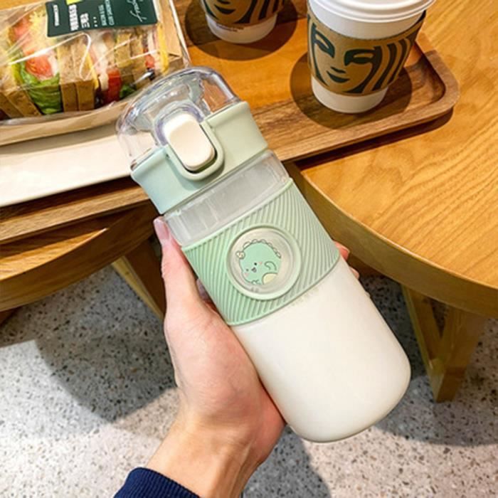 Gourde,560ml instantané d'eau avec paille mignon plastique anti-slip éprouvé une tasse de sport ...