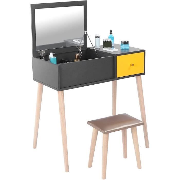 Ensemble de Coiffeuse Moderne avec Tabouret, Table de Maquillage avec ...