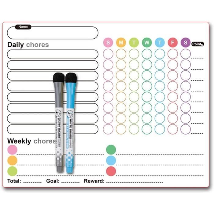 Tableau Magnétique Frigo Tableau Effaçable Magnétique Mural Calendrier ...