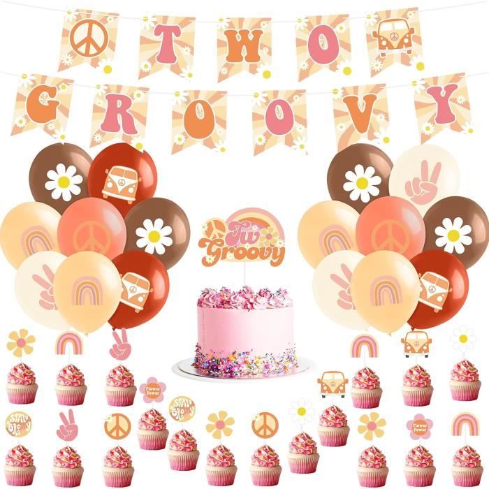 Lot De 51 Décorations De Fête D'Anniversaire Rétro Hippie,Ballons En ...
