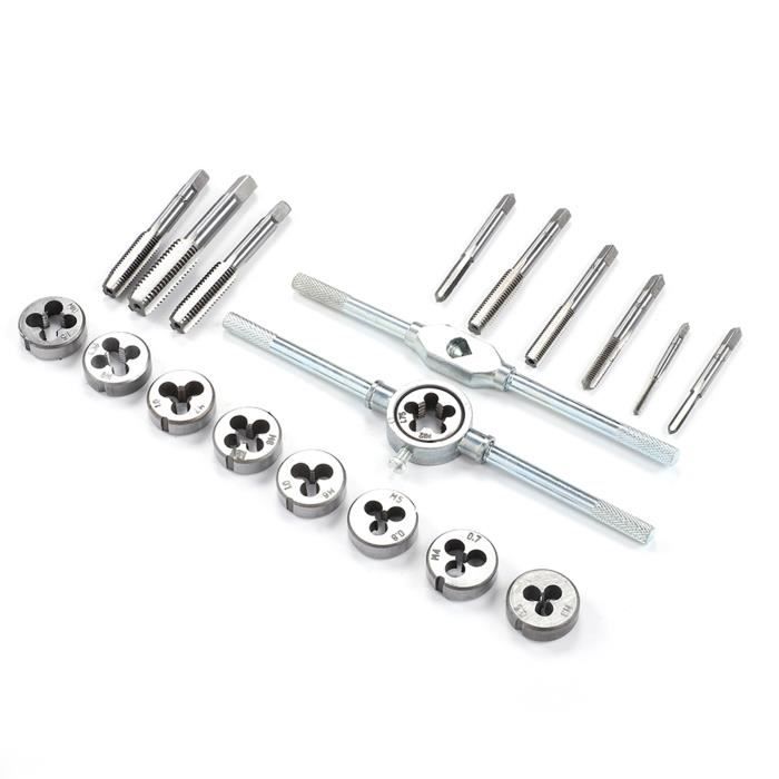 SAL Kit de filière de taraudage Taraud Die, 20 Pcs Filetage Métrique Taraud Die Set, Alliage ...