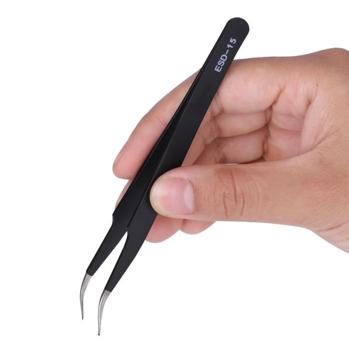 SAL Pincettes antistatiques Ensemble de Pincettes ESD 15 en Acier ...