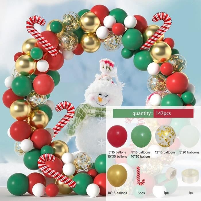 Kit de Ballons de noël en Latex, guirlande en arc, vert, rouge, or ...