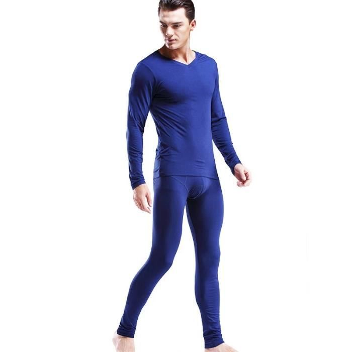 Ensemble de lingerie,Ensemble de sous-vêtements thermiques pour hommes,T-shirt à manches longues ...
