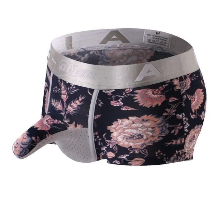 Caleçon,Boxer fourreau pour homme, sous vêtements, soie glacée, pénis ...
