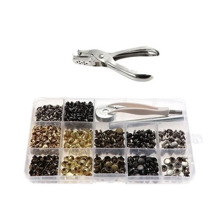 RIVET 240 jeux de rivets double face 6-8mm capuchon rond rivet cuir ...