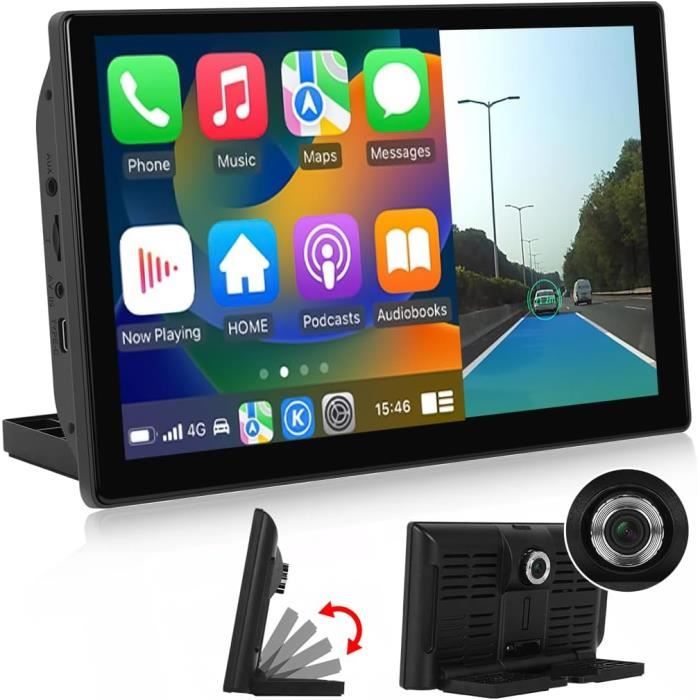 9" Portable Dash Cam Avec 4K Frontale Caméra, Sans Fil Carplay ...