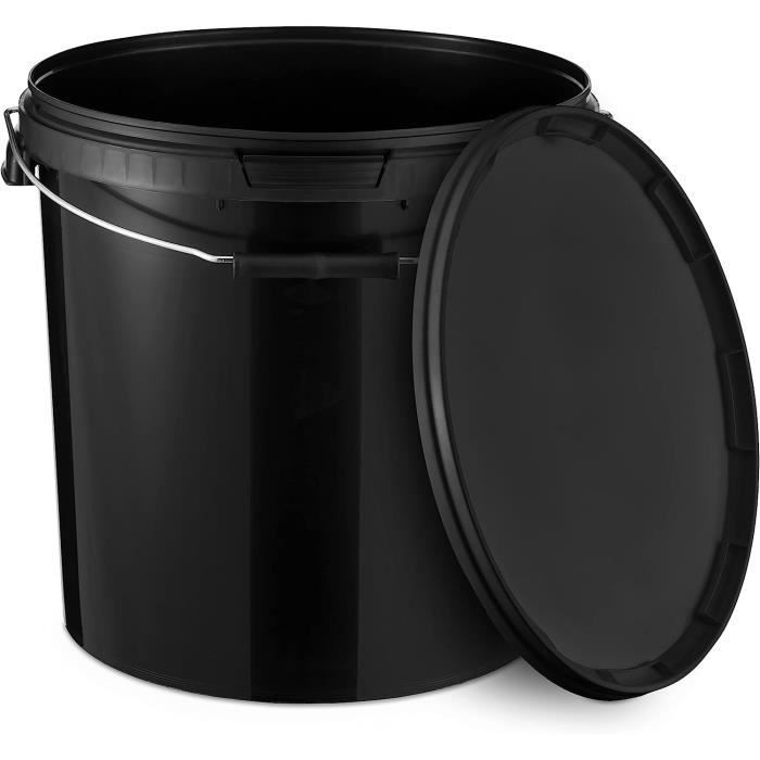 BenBow Seau avec Couvercle 20l Noir 1x 20 litres - Alimentaire, Stable ...