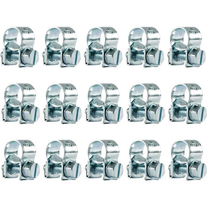 15 Pièces Collier de Serrage Métallique Inox 8-10mm Colliers Serrage ...