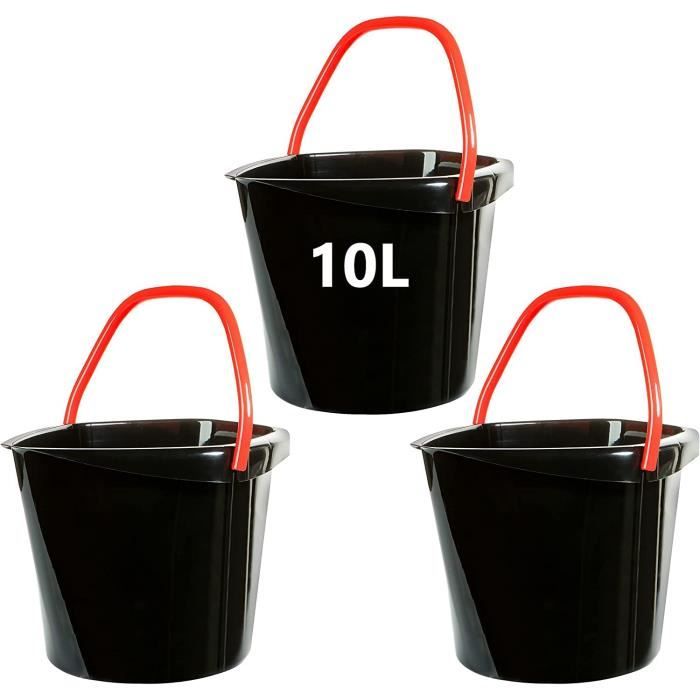Lot de 3 seaux de nettoyage ECO, 100 % plastique recyclé, super stable ...
