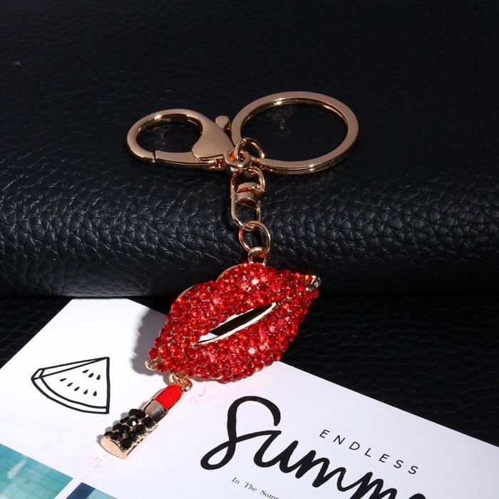Tbest porte-clés de cercle de voiture Sexy-Lipsticking-Lip-Key-Chain ...