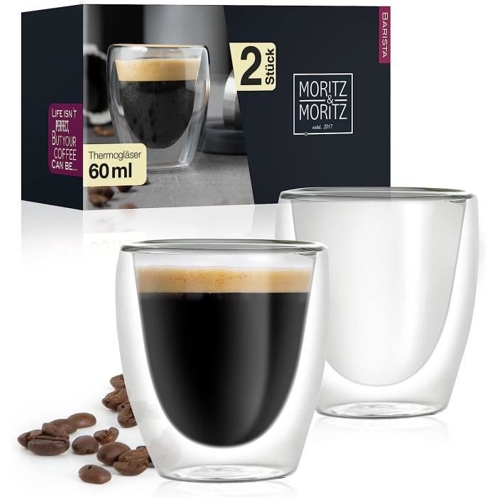 Barista Torino 2 X Verres À Expresso Double Paroi 60 Ml - Tasses À ...