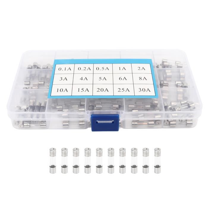 Vvikizy assortiment de fusibles Vvikizy Tube à fusible en verre 150 pièces Tube de fusible en ...