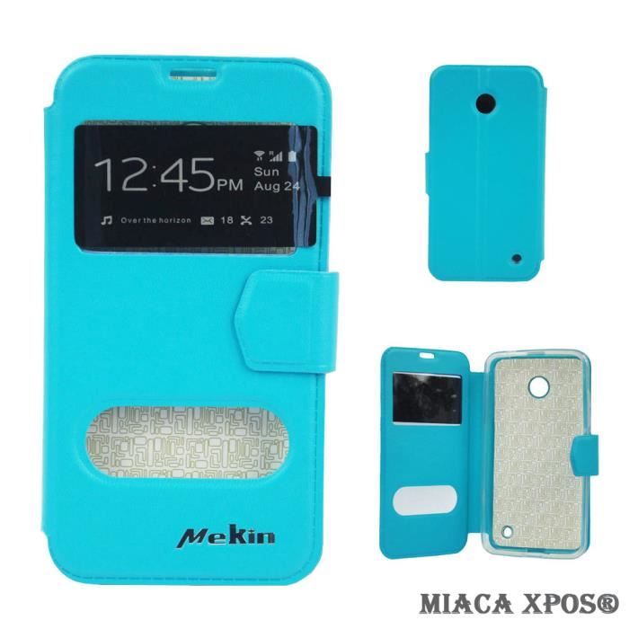 Etui Housse Coque PU CLAPET NOKIA LUMIA 635 FENETRE AVEC AIMANT MEKIN ...