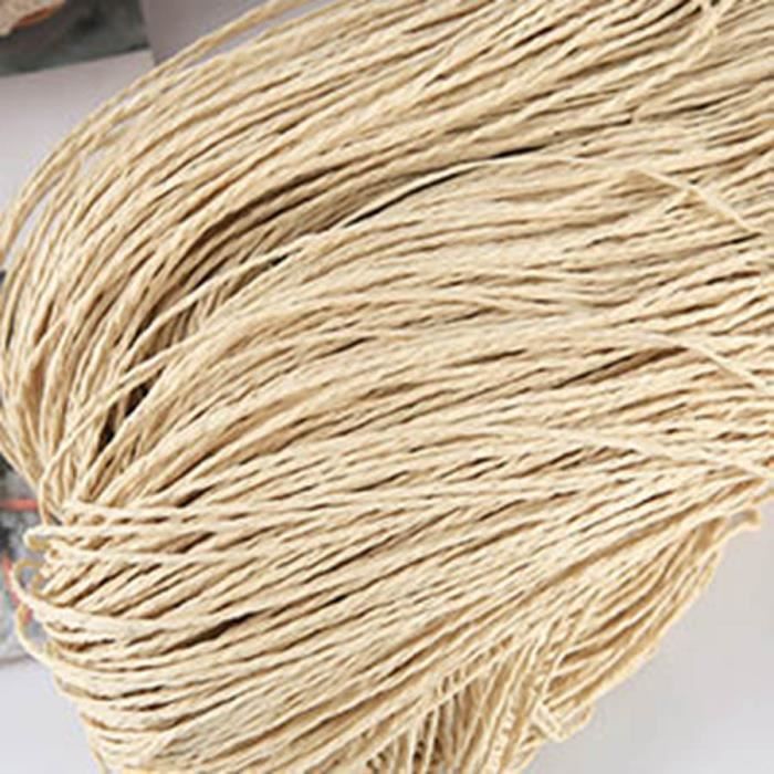 LAINE A TRICOTER,beige--Fil de raphia 100g-boule, fil de paille en ...