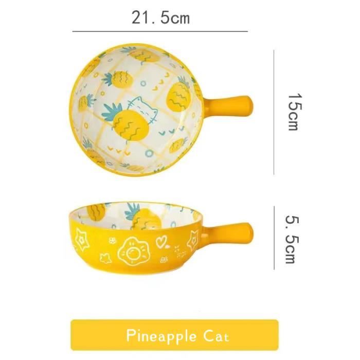 BOL,Pineapple Cat--Bol en céramique pour salade de fruits et nouilles ...