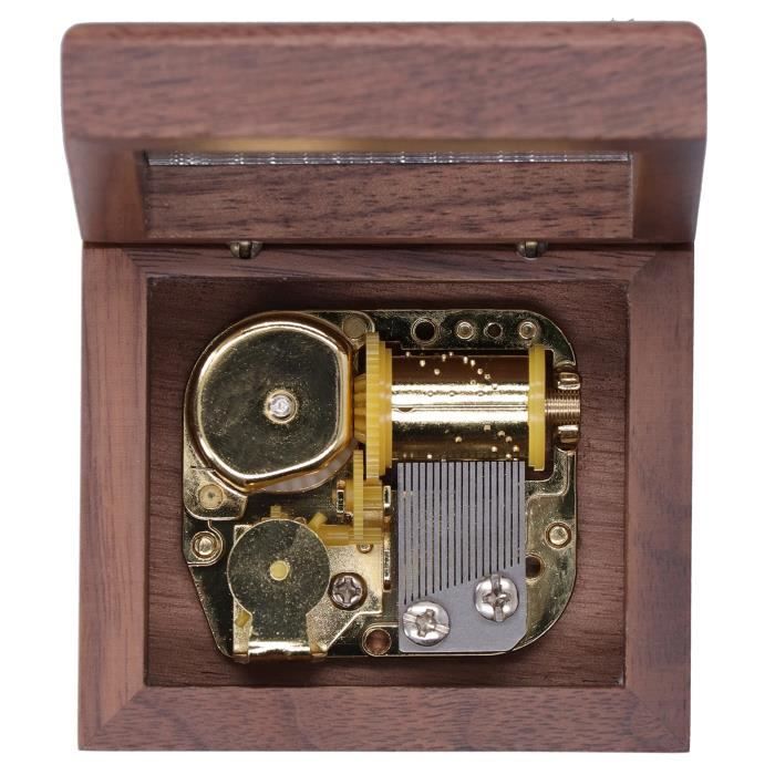 ZJCHAO Boîte à Musique Mécanique en Bois de Noyer Artisanat Cadeau pour ...