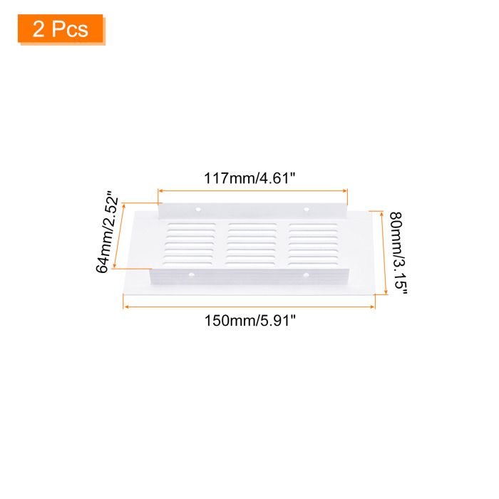 Grille d'Aération SOURCING MAP 2Pcs 150x80mm Aluminium Alliage Maille ...