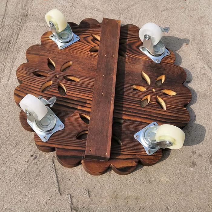 Pot De Fleurs Rond En Bois Caddy Avec Roues Pot De Fleurs Base De ...
