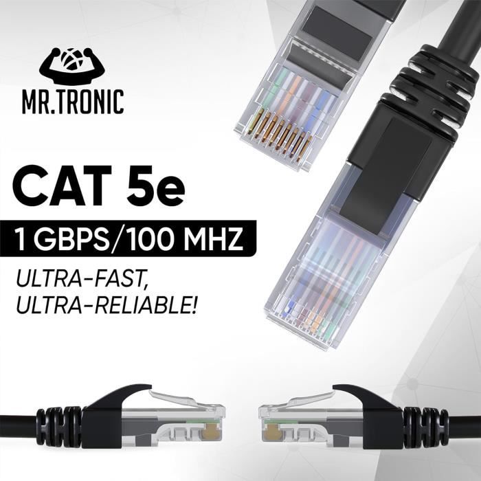 Câble Ethernet 5m, Reseau LAN Cable Ethernet Cat 5E Haut Debit Pour une Connexion Internet ...
