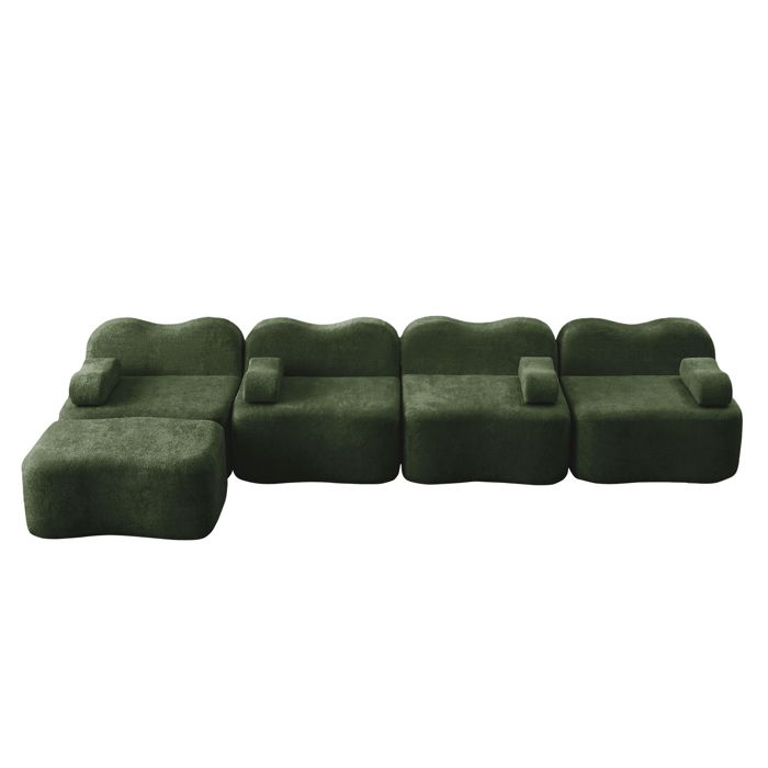 Canapé d angle modulaire 4 places - FloraGrace avec ottomane, forme ...