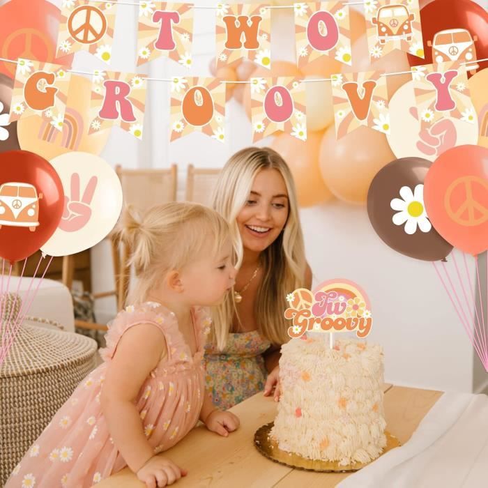 Lot De 51 Décorations De Fête D'Anniversaire Rétro Hippie,Ballons En ...