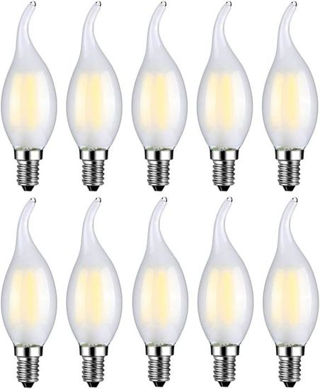 Lot de 10 Ampoules LED Bougie E14 LED 6W quivalent 60W Blanc Froid 6500K 600LM Ampoule Bougie ...