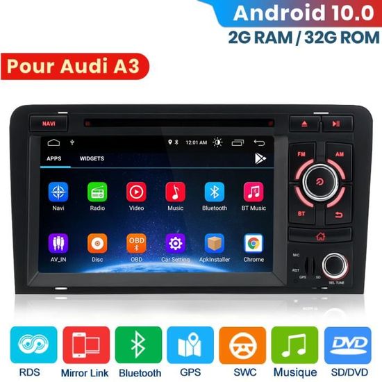 AWESAFE Autoradio pour Audi A3 8P S3 RS3 Sportback Android 10 [2Go+32Go]Lecteur CD 7 Pouces ...