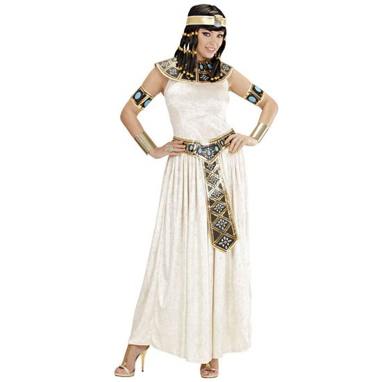 Déguisement Cléopâtre Adulte Widmann Robe Blanche Plissée
