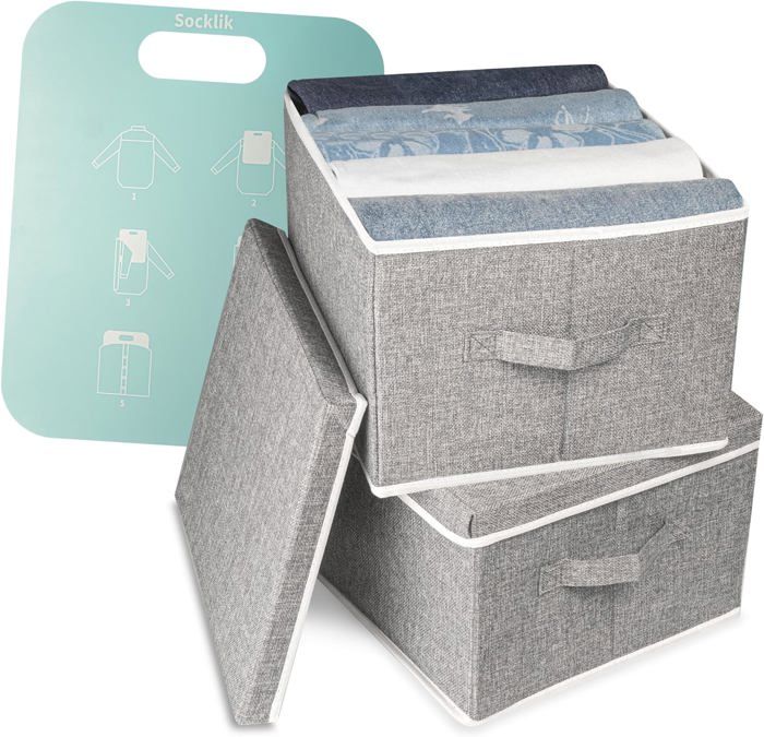 2 Boites de rangement pour Vtements et Jeans - Organisateur de Dressing ...