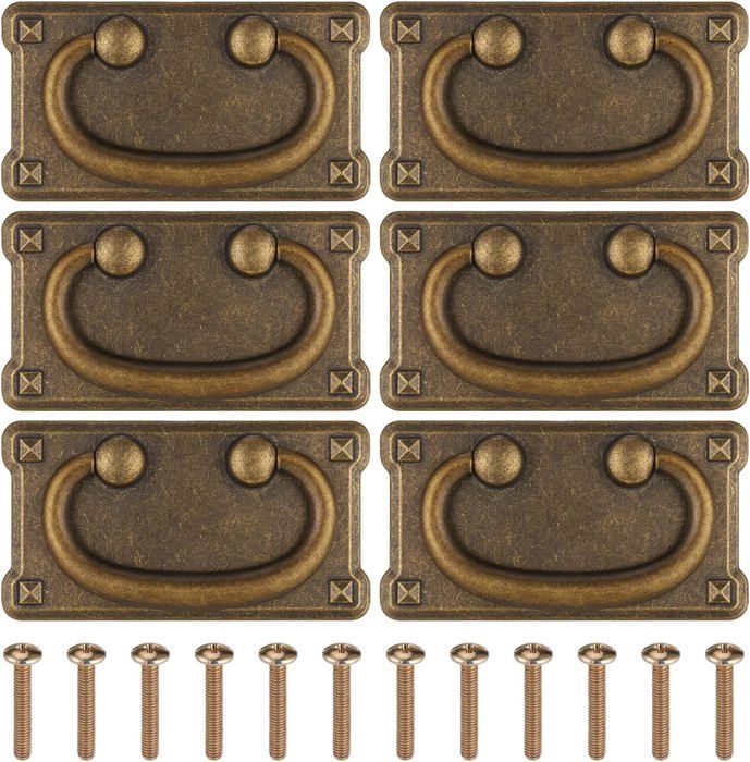 Poignes de meubles vintage 6 pices poigne de tiroir en anneau antique ...