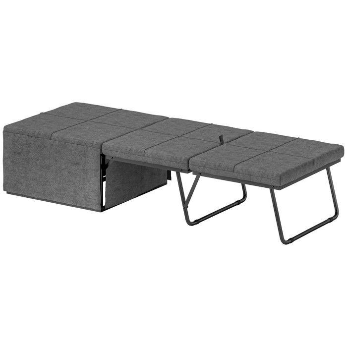 Lit Pliant Adulte 190x60cm Avec Matelas Mousse 8cm, Structure ...