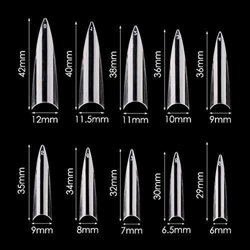 Faux Ongles Et Capsules - Mwoot 600 Stiletto Kits Naturelle Demi Coque ...