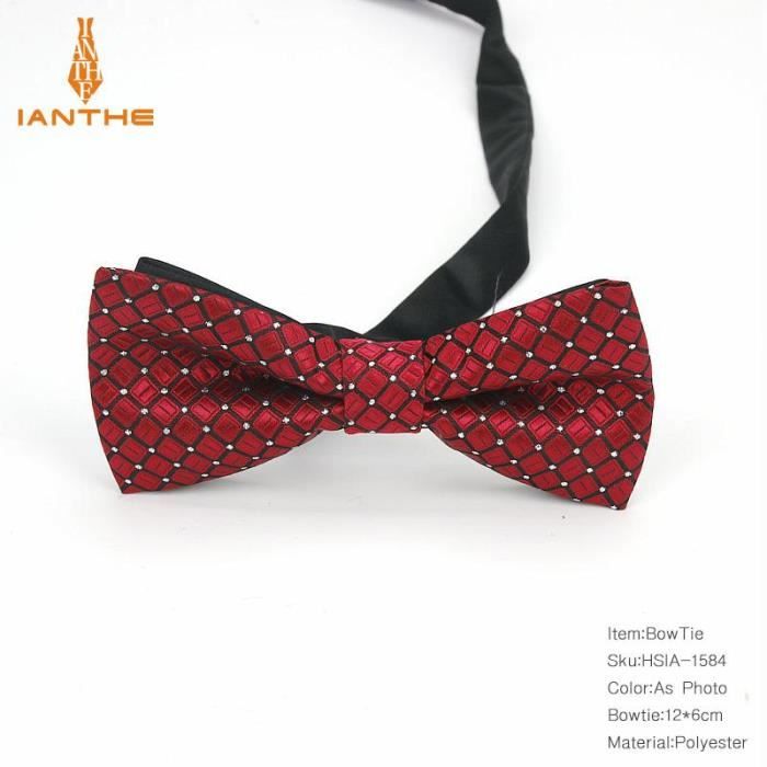 IA1584 - Noeud papillon en soie à pois pour hommes, cravate formelle ...