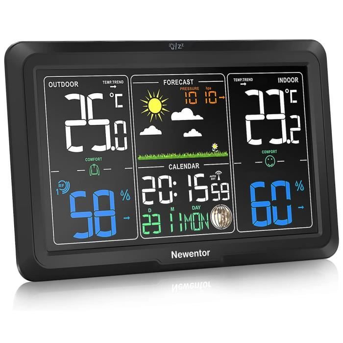 Station Météo Sans Fil Avec Capteur Extérieur \ 3 Luminosité Réglable \ Station Météo Sans Fil ...