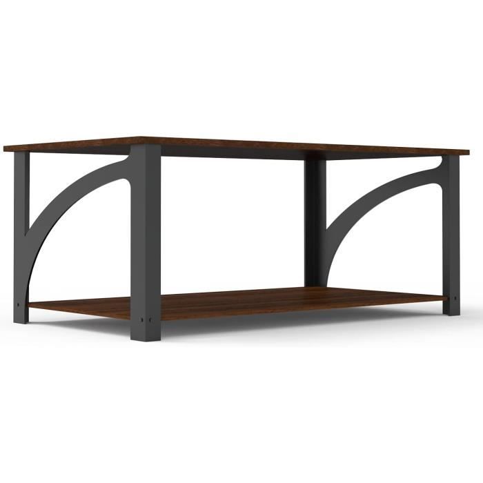 Table Basse de Salon, Buffet Bas, avec 1 Étagère de Rangement Ouvert ...