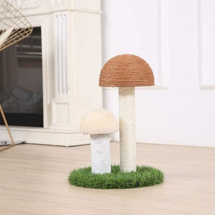 Arbre à chat en forme de champignon avec 2 poteaux griffoirs pour chat ...