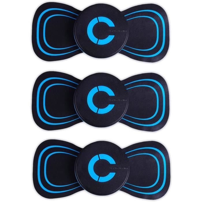 Mini appareil de massage à micro-courant EMS 3pcs - Mini masseur électrique sans fil pour le cou ...
