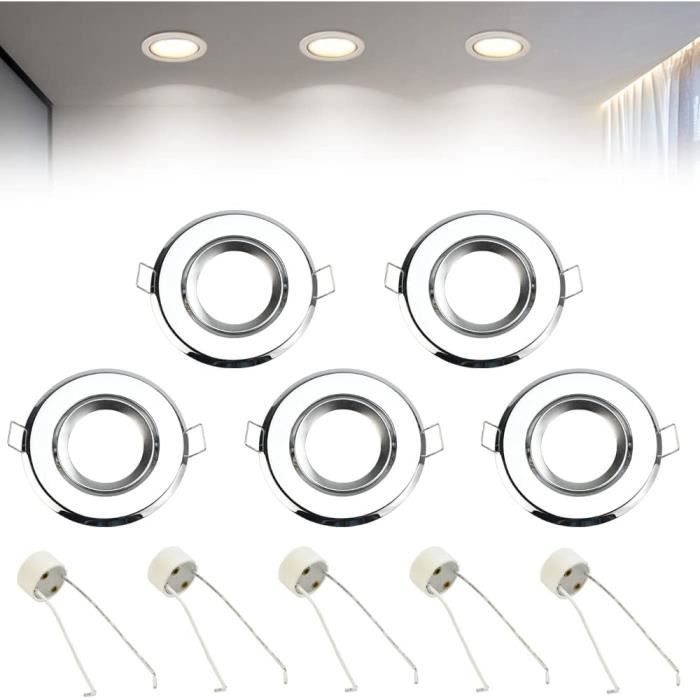 5 Pièces Spots Encastrables Orientables GU10 Cadre de Montage Spot Encastrable Orientable LED ...