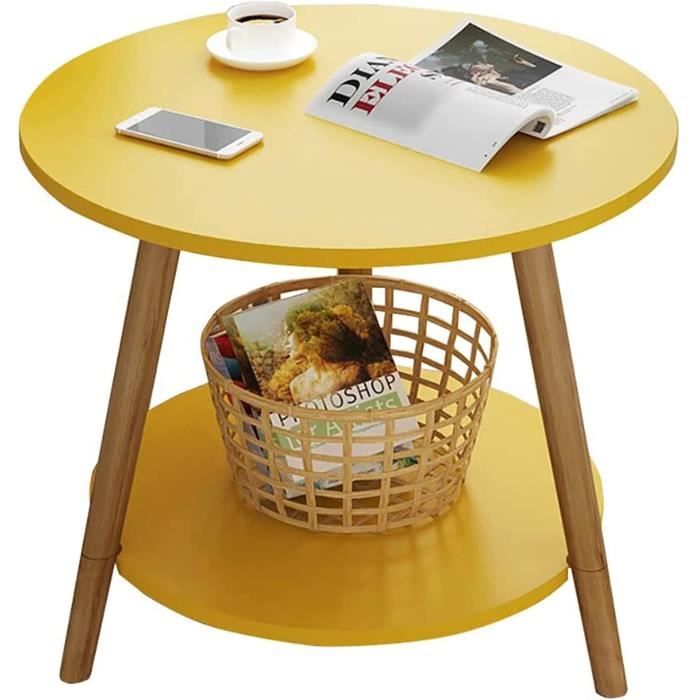 Table d’appoint en Bois Luxueuse à 2 Niveaux Tables Basses créatives ...