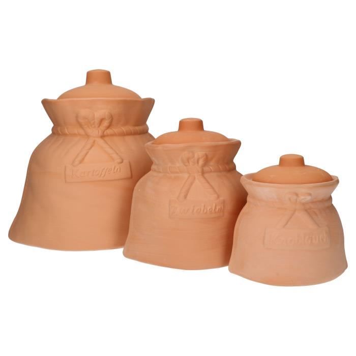 Mambocat | 3 par jour. Set | Pots en terre cuite | Pot Knobla Knofi ...