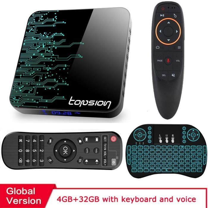 Boîtier smart tv android, RK3318, 4 go-32 go-64 go, lecteur multimédia ...