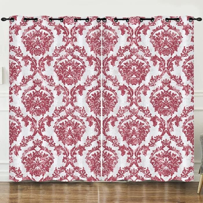 60x160cm-Rideaux Occultants Rouge Modèle Art Rideau Opaque Avec Rideau ...